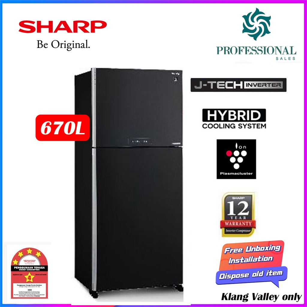 Sharp 670L Pelican Refrigerator Fridge SJP782MFGK/SJP701MFMK | Shopee ...