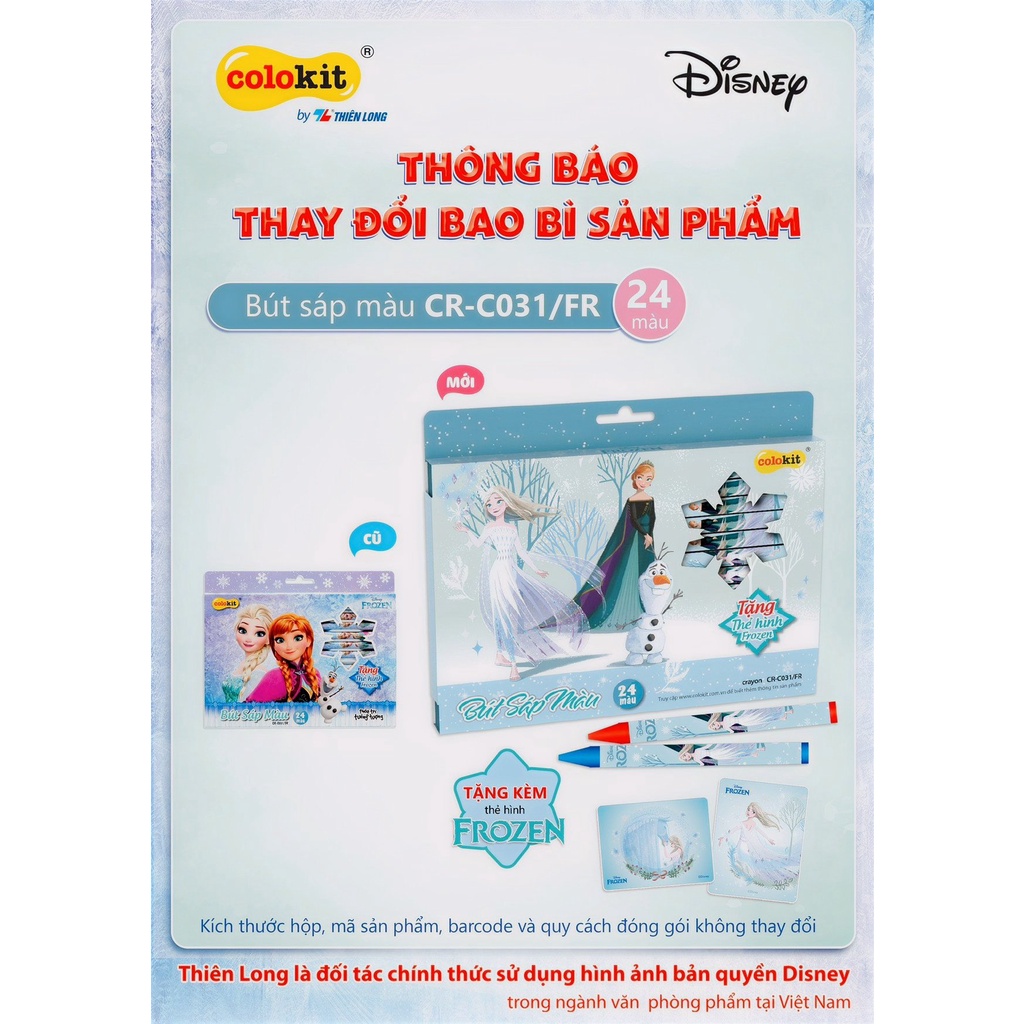 Colokit ELSA Cartoon Character COLOR WAX PEN (FROZEN) 24 Colors ...