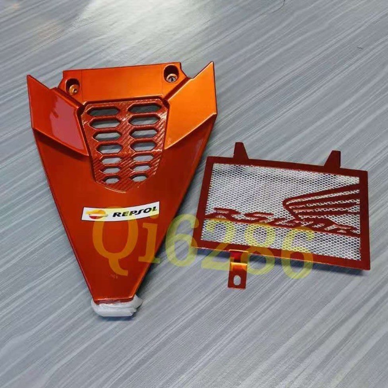 HONDA 🛵RS150 set Package 2 IN 1 Engine cover OREN +Radiator cover OREN ...