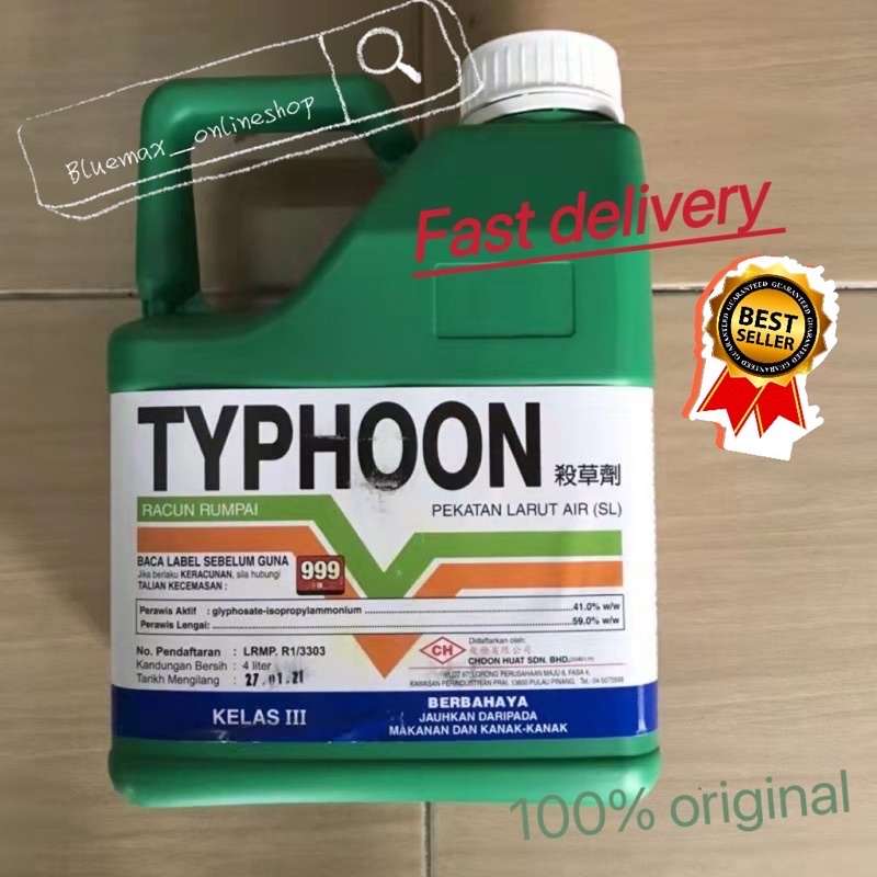Typhoon Racun Rumput Glyphosate 4L | Shopee Malaysia