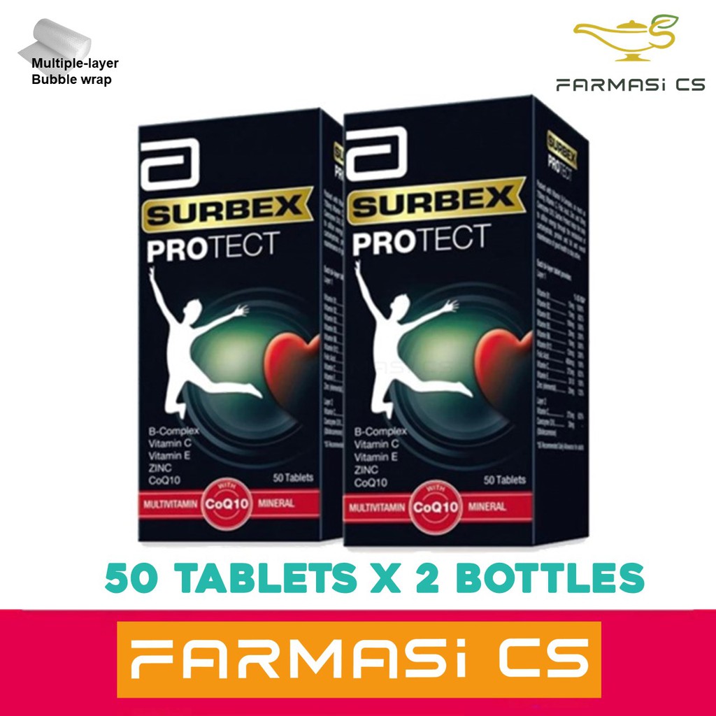 Abbott Surbex Protect 50 tablets x 2 bottles (TWIN) EXP:11/2023 ...