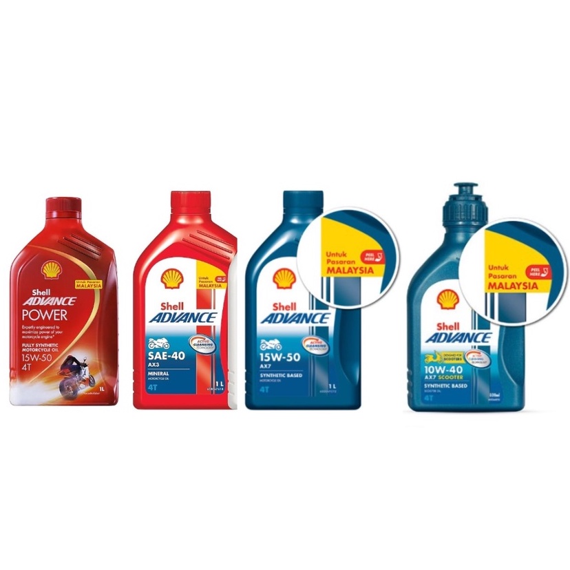Shell Engine Oil Motor Oil Minyak Hitam Shell Advance Ax3 Ax7 Sae40 10w40 15w50 4T Fully ...