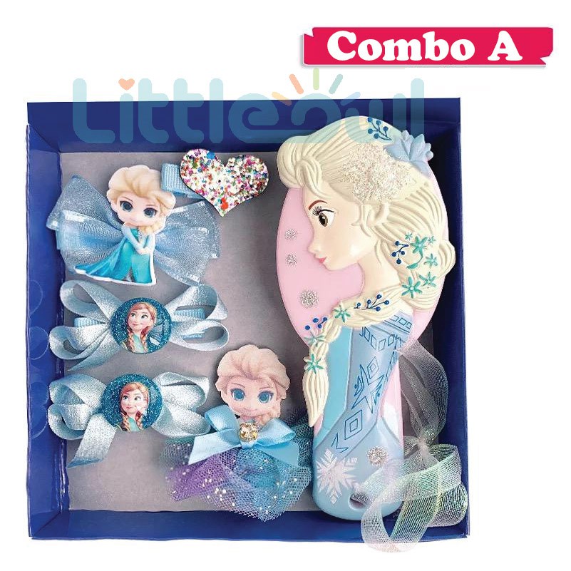 M'sia6 in1 Baby Girl Kids Frozen Elsa Princess Comb Set Hair Clip Snow ...