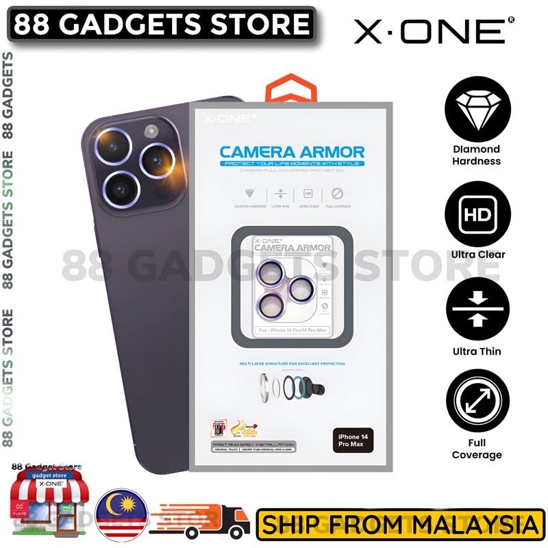 X.ONE Camera Armor for iPhone 16 / 15 / 14 / 13 / Pro / Max / Plus / Mini Sapphire Lens AR ...