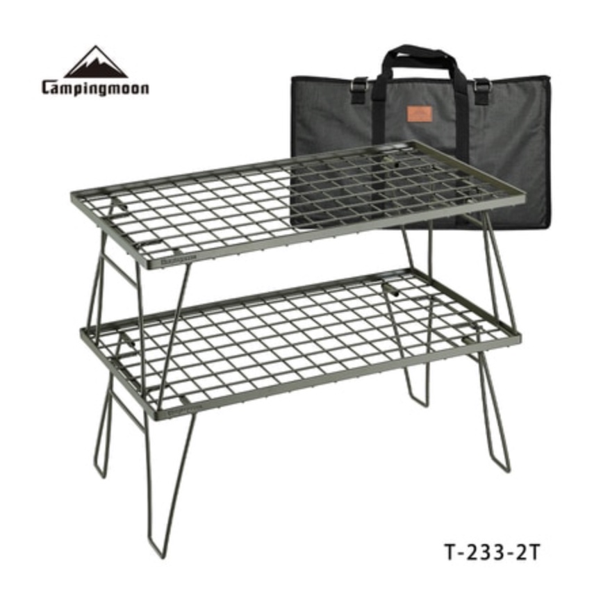 Campingmoon T-233-3T Olive Drab Field Rack, Ground Rack, Folding Rack, Olive Gray, Khaki ...