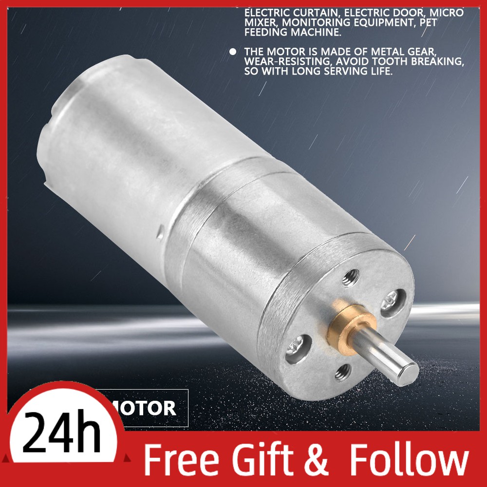 [Ready Stock] 1Pcs 25mm DC 12V 25GA-370 Low Speed Metal Gear Motor ...