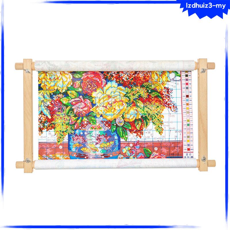 Wooden Tapestry Scroll Universal Embroidery Frame Cross Stitch Quilting ...