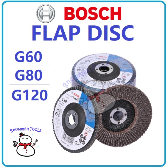 Bsch 4 G60 G80 G120 Flap Disc Grinder Dics Sanding Wheel Roda Kertas Pasir Gws060 Grind Mata