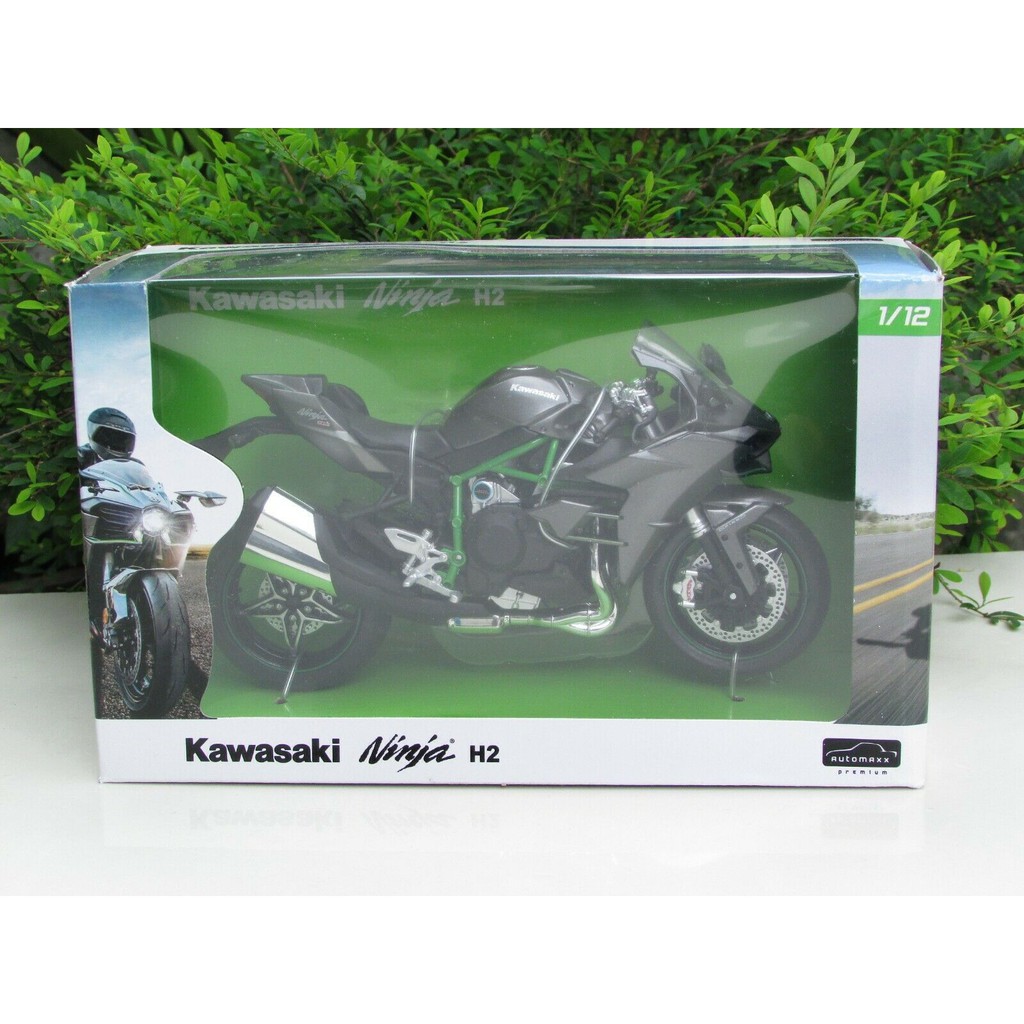 Automaxx 1/12 Kawasaki Ninja H2 Carbon Green 2019 Bikes Supersport Diecast Motorcycle | Shopee ...