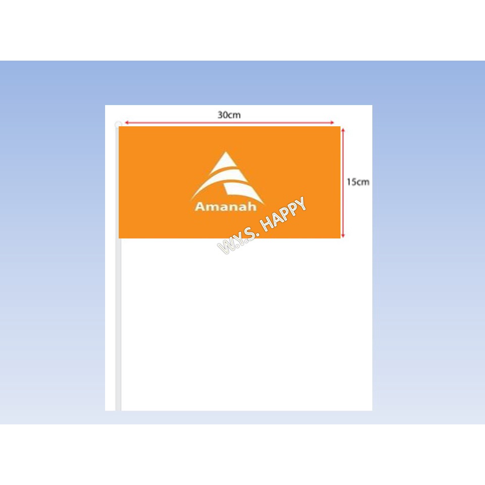 Bendera Amanah - Hand Hold Flag with Stick 15x30cm Amanah Polyester ...