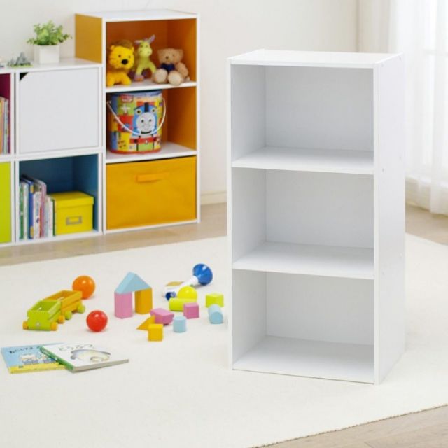 WHITE COLOUR BOX BOOK RACK & BOOK SHELF & 3 TIER (PUTIH RACK BUKU 3 ...