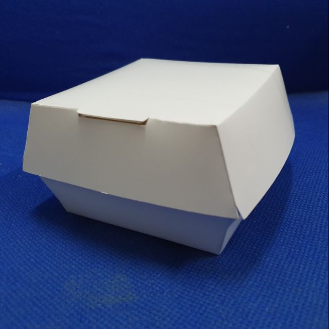 [White] Paper Burger Box / Kotak Burger Kertas 50pcs / 100pcs / 150pcs ...