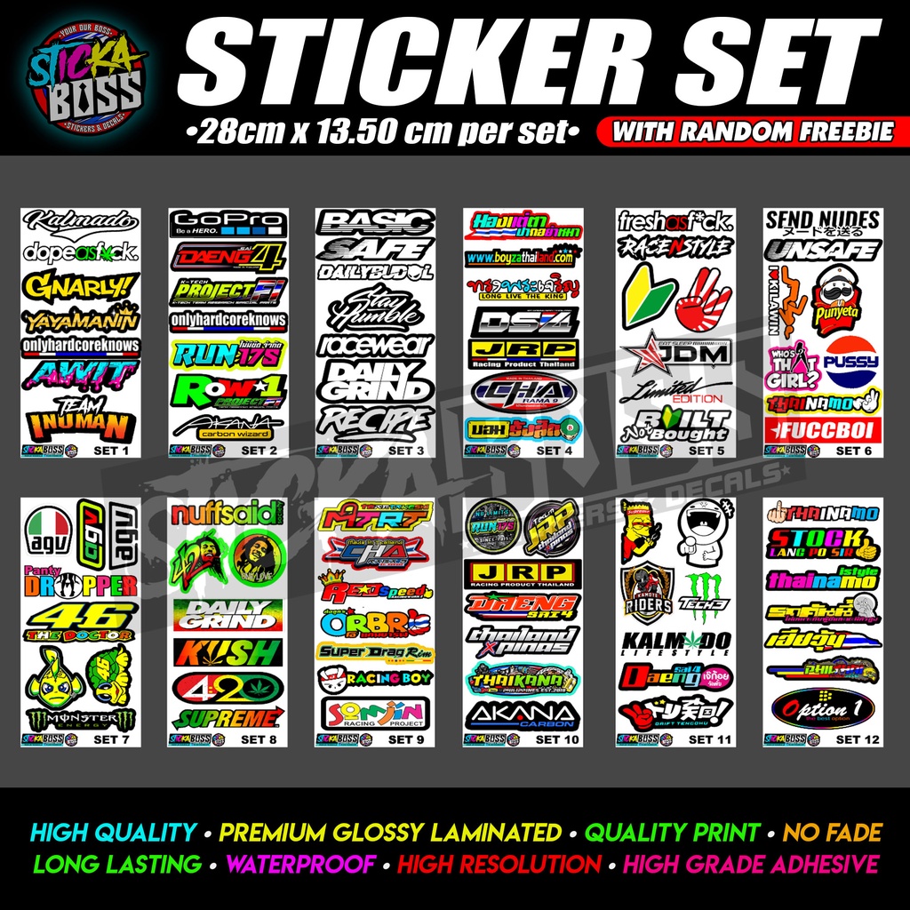 STICKER SET PART 1【Thai Stickers, for Visor of NMAX, Aerox, ADV, Click ...