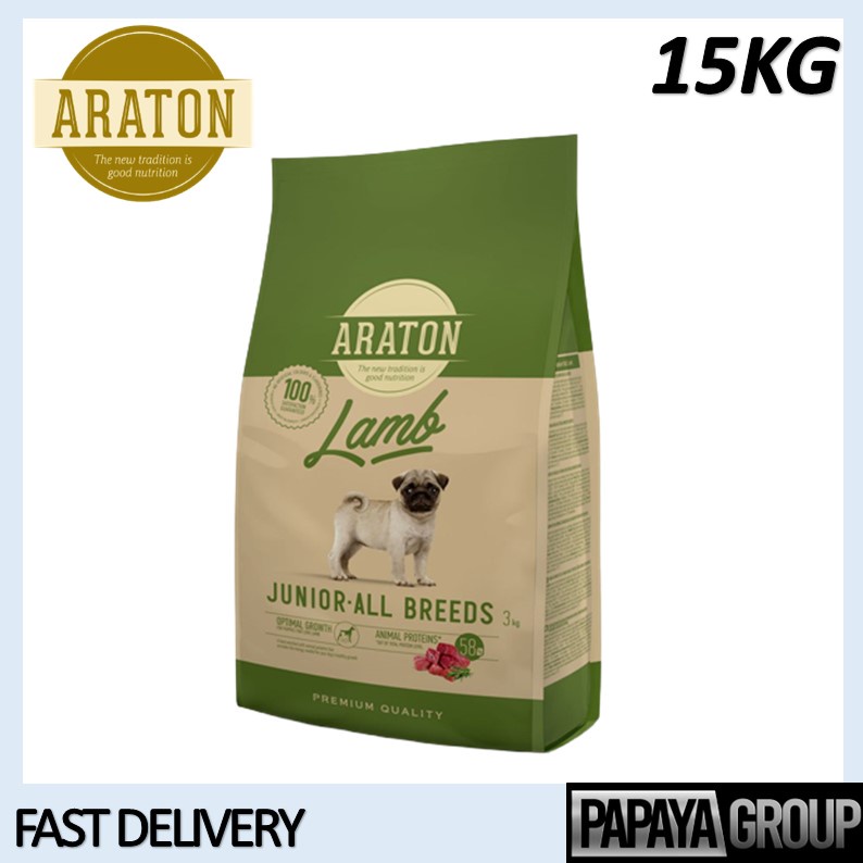 ARATON Premium Quality All Breeds Dog Dry Food 15KG ( Junior Lamb ...