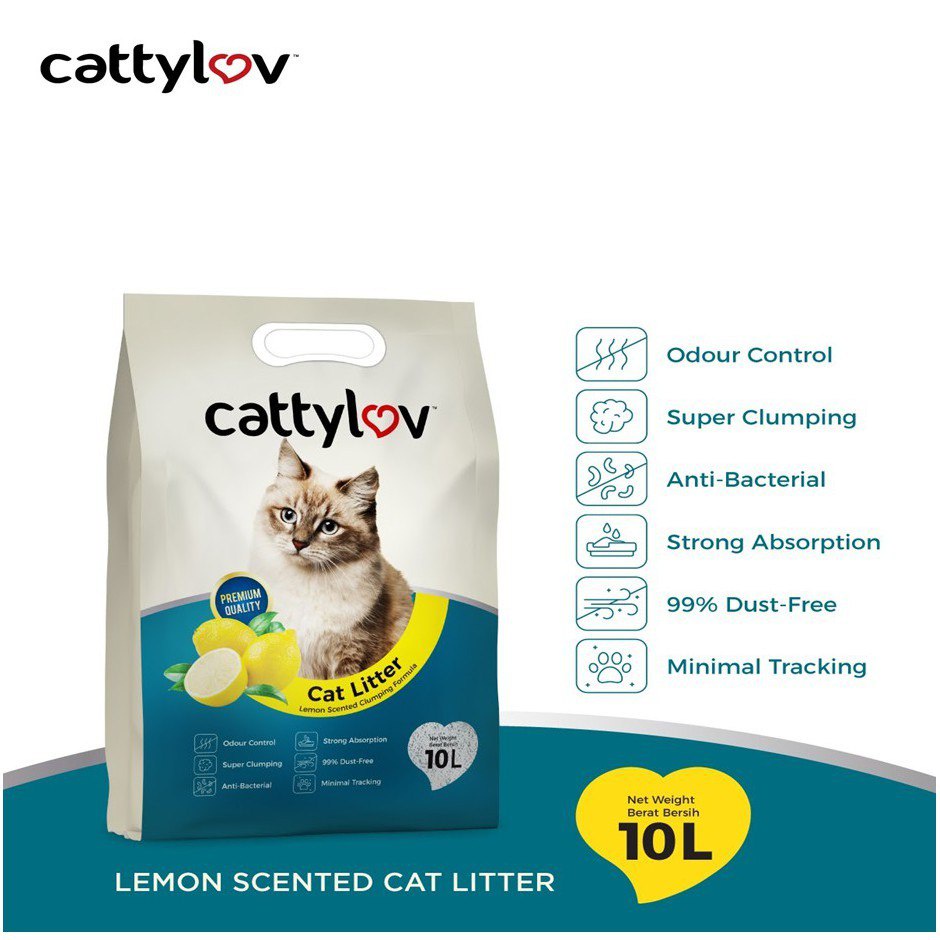 🐱 CATTYLUV LEMON CAT LITTER 10L 🐱 PASIR KUCING CATTYLUV LEMON 10L | Shopee Malaysia