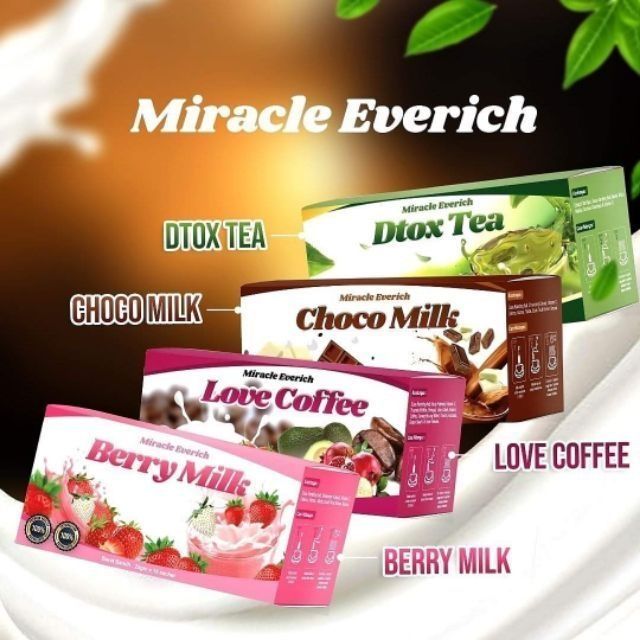 🔥Miracle Everich White Choc& Raspberry Milk/Detox Tea/Choco Milk/Berry Milk/Love Coffee Original ...