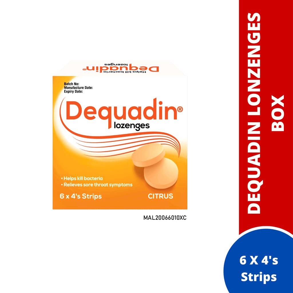 Dequadin Citrus Lozenges (Box 4s x 6 Strips / Tube 24's ) | Shopee Malaysia