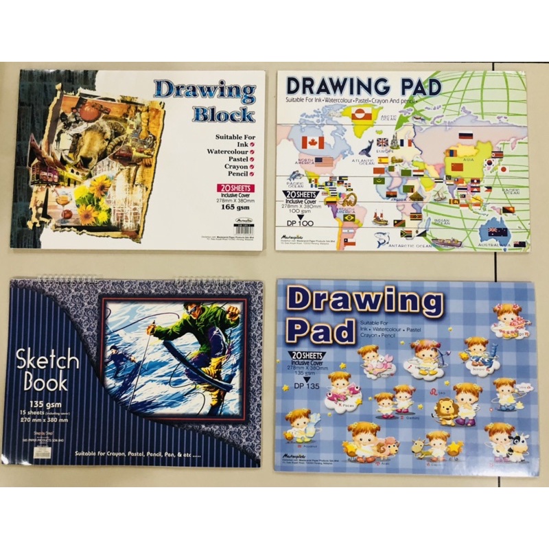 Drawing Pad / Buku Lukis/ Drawing Block/Sketch Book/100/135/165gsm ...