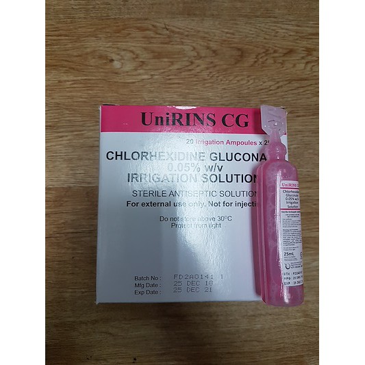 Chlorhexidine Gluconate 0.05% w/v Irrigation Solution 20s/box | Shopee ...
