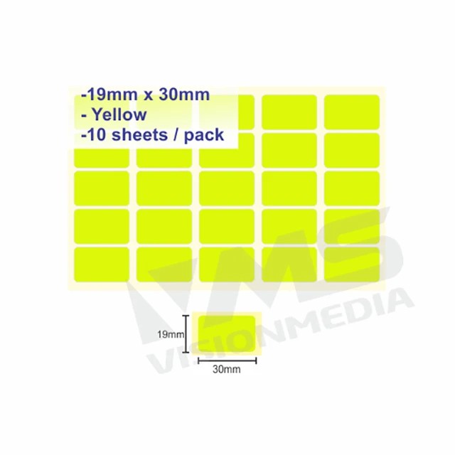 LABEL STICKER 19MM X 30MM (YELLOW) | Shopee Malaysia