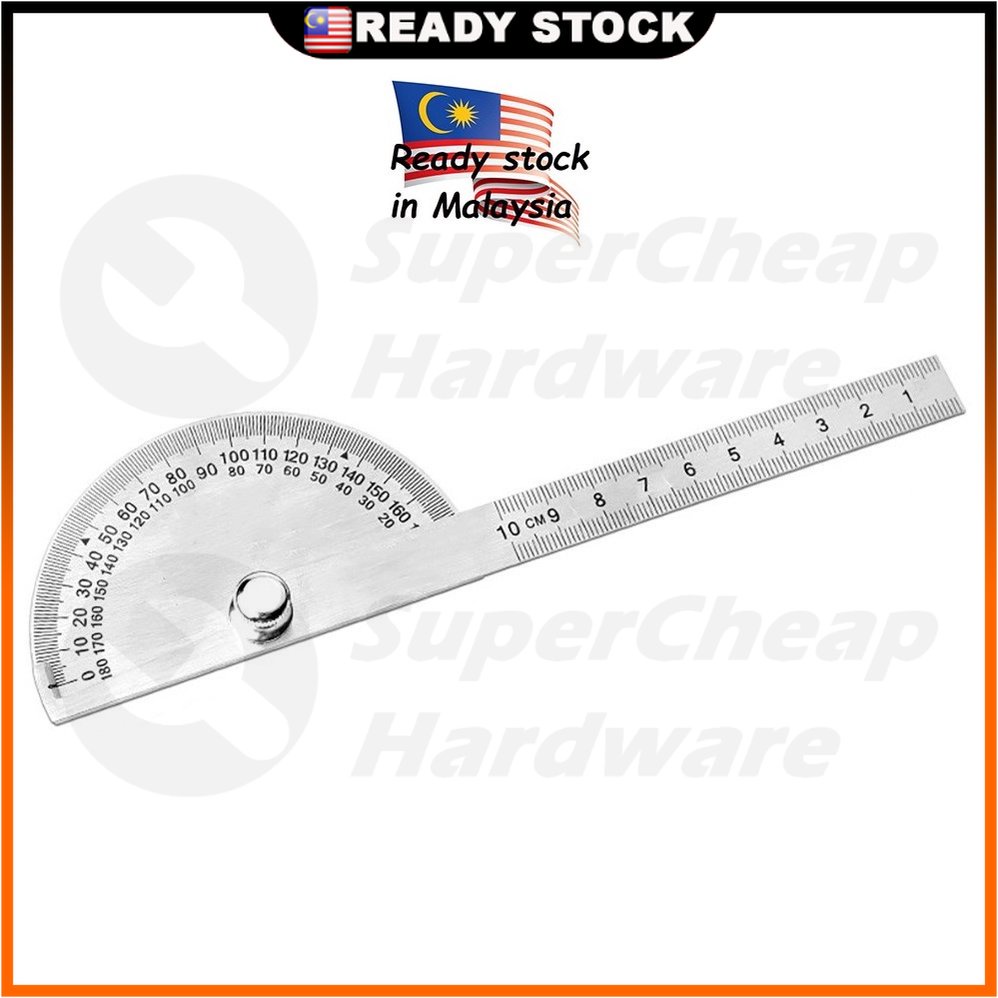 100mm 10cm Stainless Steel 180 Degree Protractor Angle Ruler Degree ...
