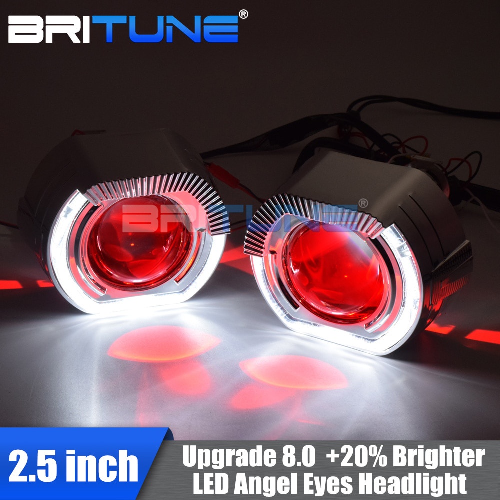 Britune Car Lens Retrofit Projector Angel Devil Eyes Bi-xenon ...