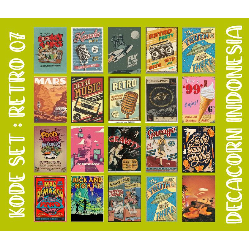 Poster Aesthetic RETRO Code 07 20PCS | Shopee Malaysia