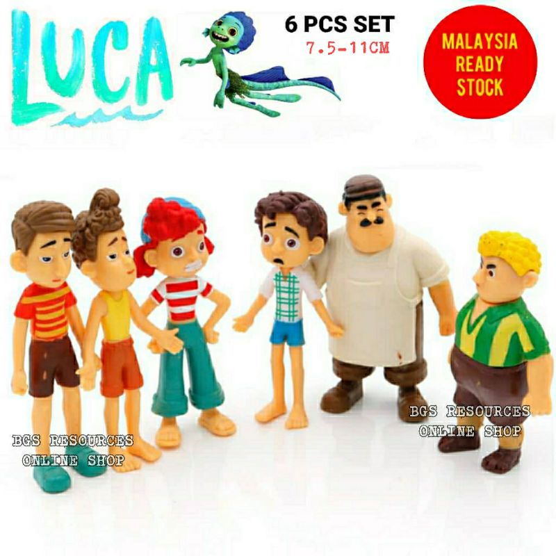 😊READY STOCK😊 6PCS LUCA FIGURES LUCA PAGURA LITTLE SEA MONSTER TOY ...