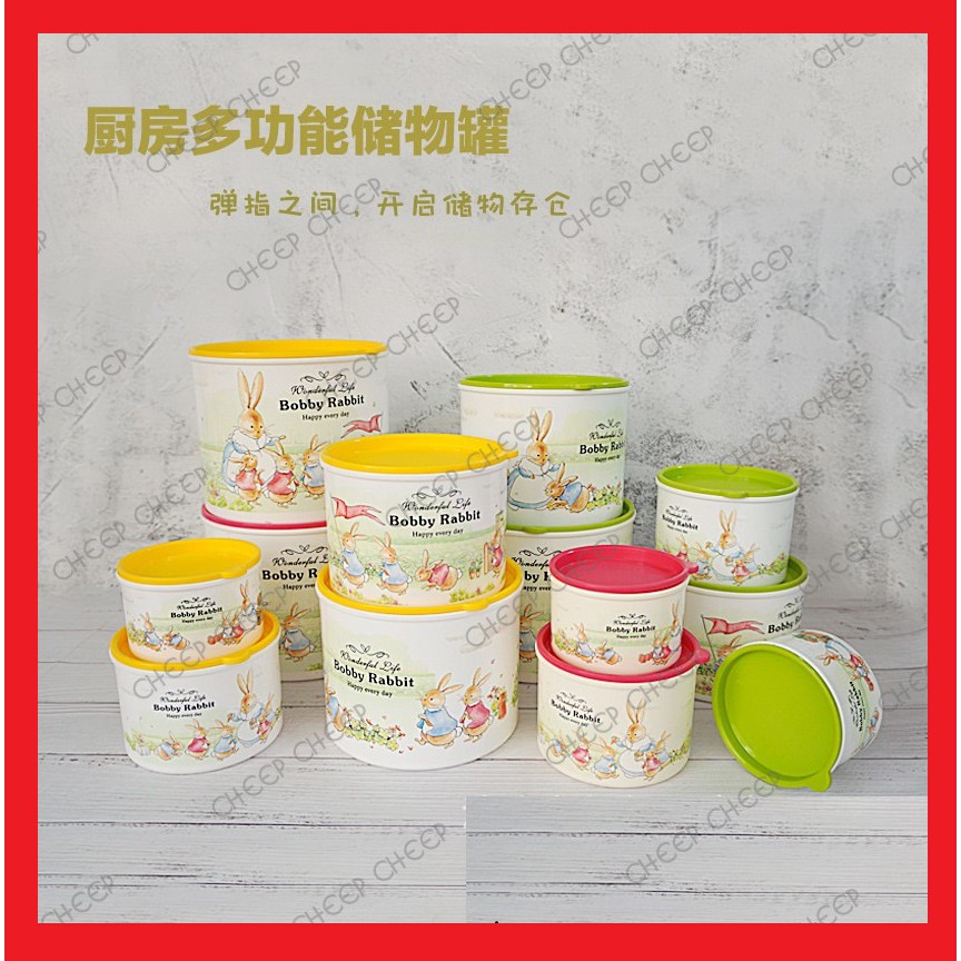 5 pc set Bobby Rabbit Large Food Container Round Stackable BPA-free ...