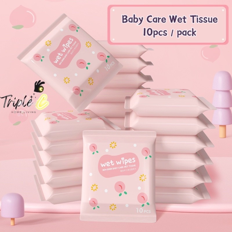 TripleGC. Wet Tissue Baby wipes Mini Pack | Shopee Malaysia