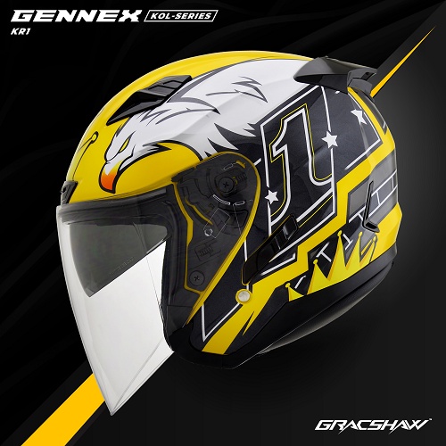 Gracshaw Gennex G535 KOL SERIES Double Visor Helmet KR1 EAGLE | Shopee ...