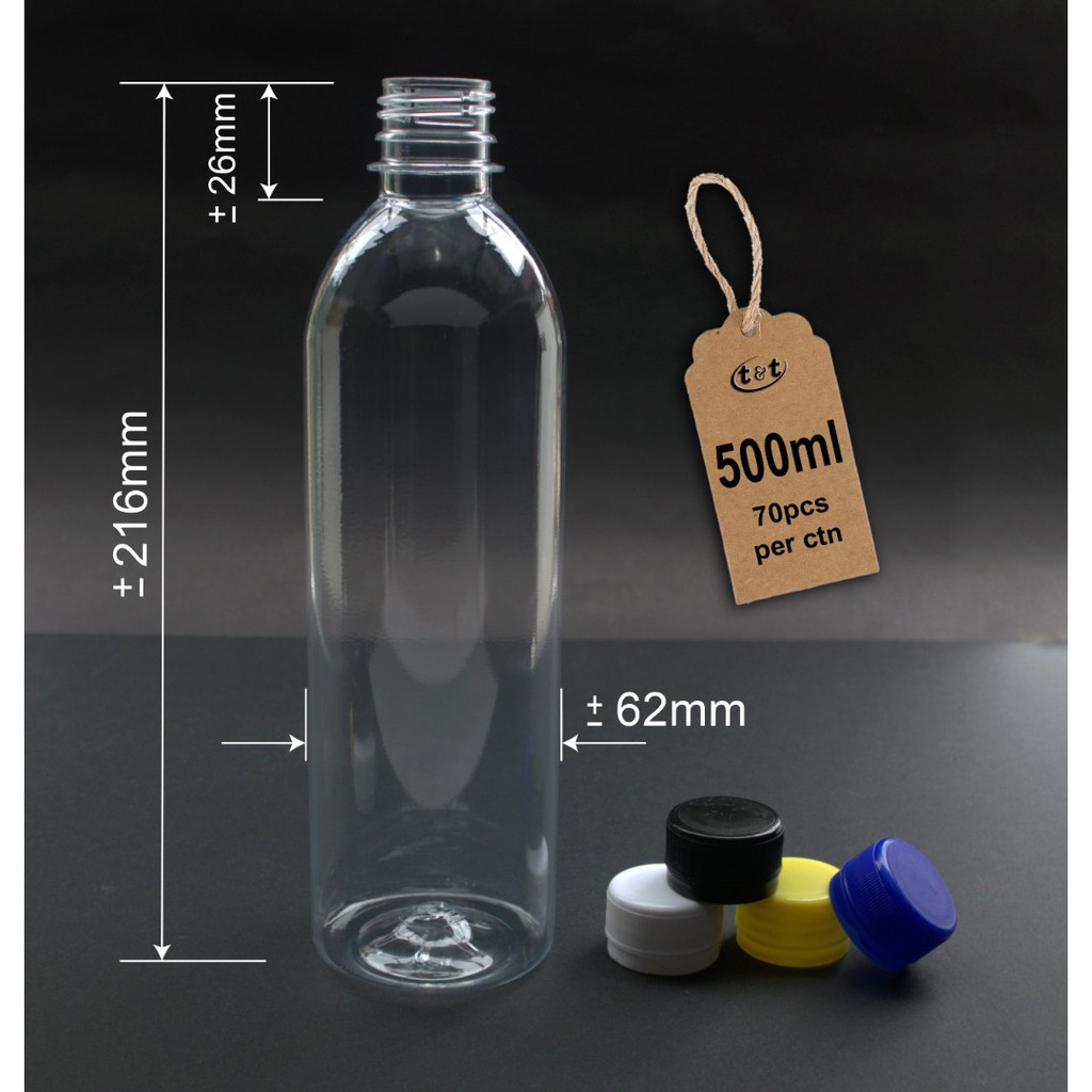 Empty Plastic Bottle PET 空瓶子 Botol Plastik Kosong 500ml X 70pcs/ctn ...