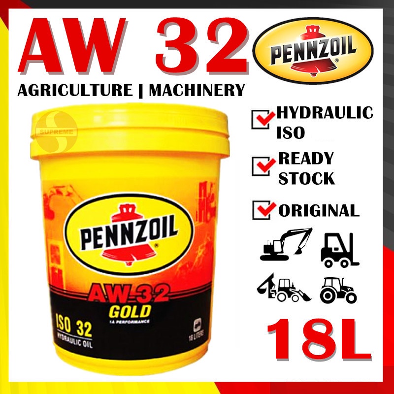 S2U Pennzoil Hydraulic Oil Gold AW32 18Liter Backhoe Tractor Excavator ...