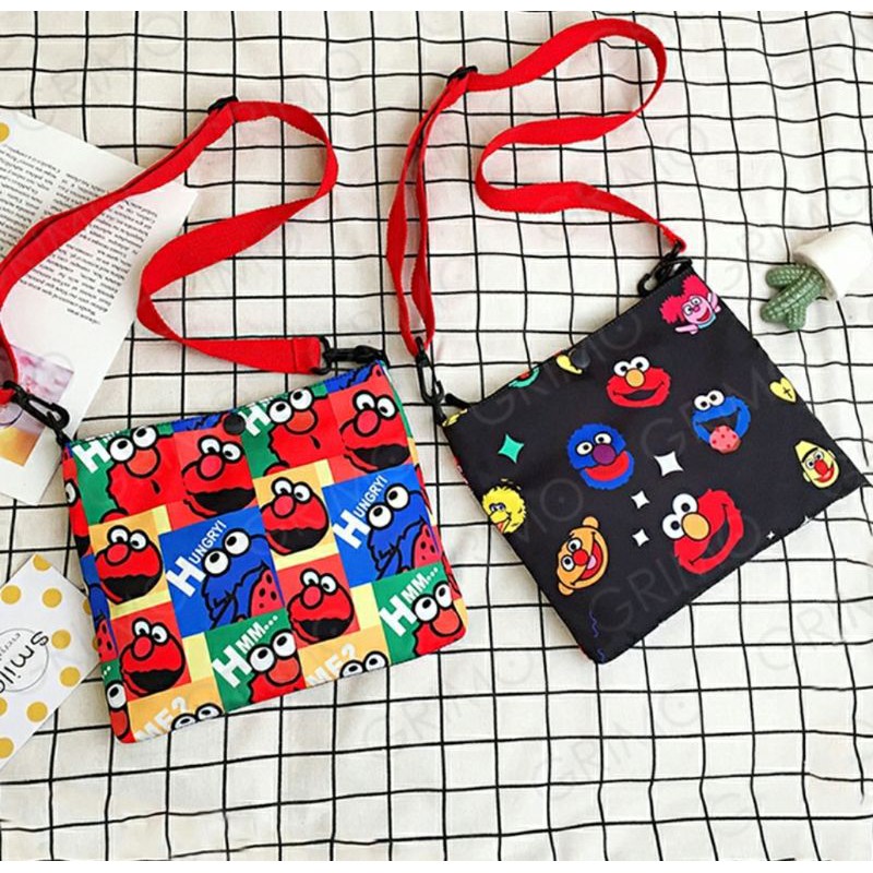 💖iS💖 Ready Stock Women Korean Sesame Street Sling Bag Cute Elmo Cookie ...
