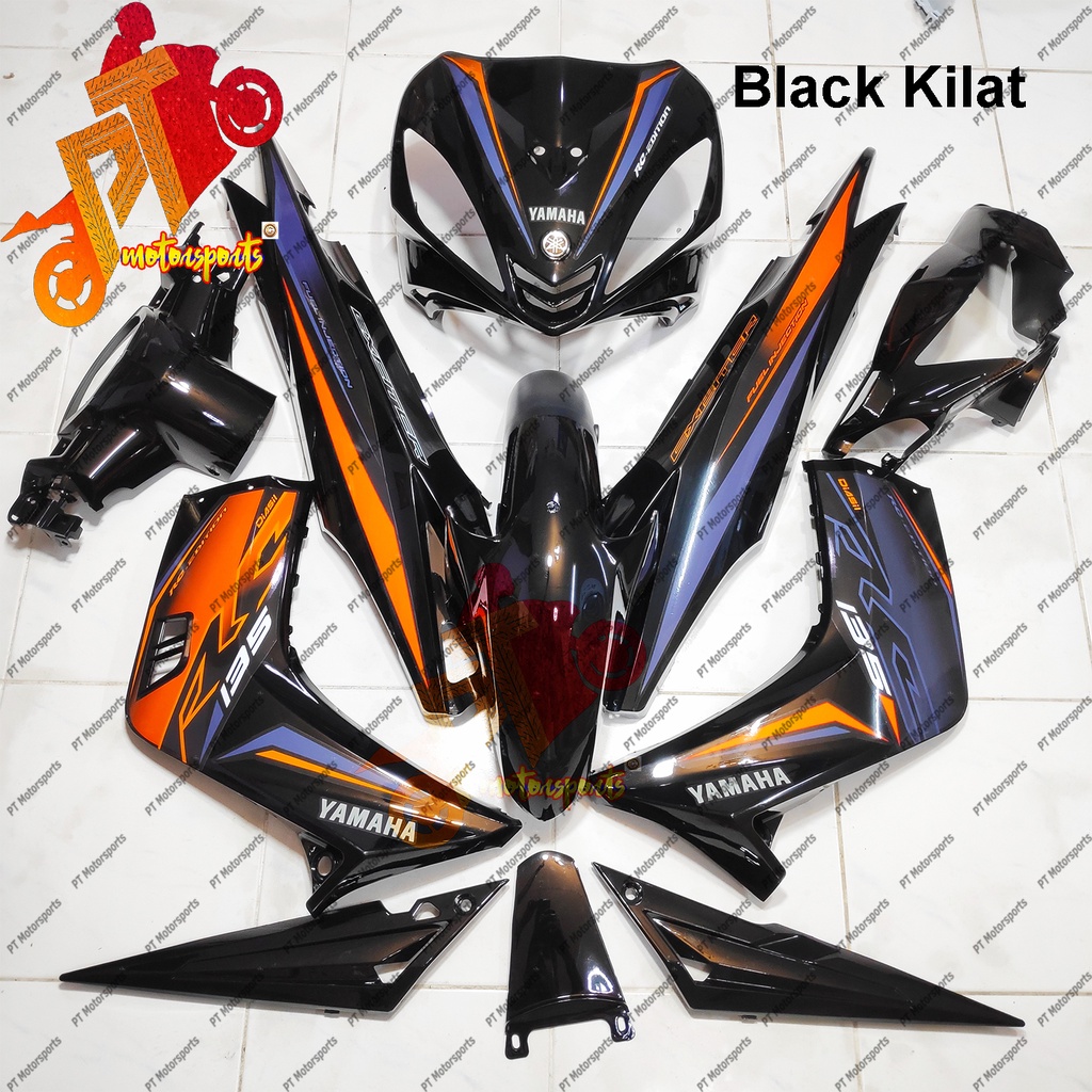 Yamaha LC 135 V1 Cover Set Matt Black /Metallic Black Exciter Rc 2019 ...
