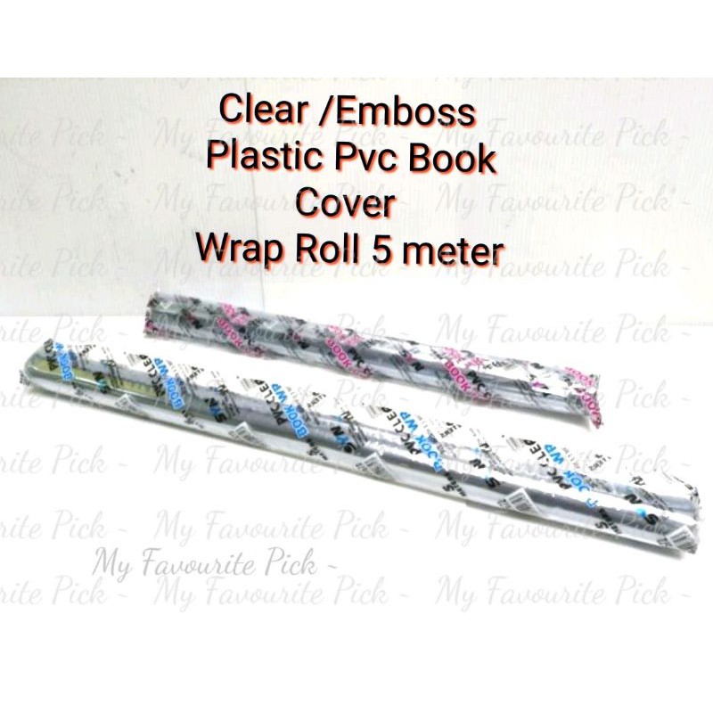 Transparent/Emboss Plastic Pvc Book Cover Wrap Roll 5 meter | Shopee ...