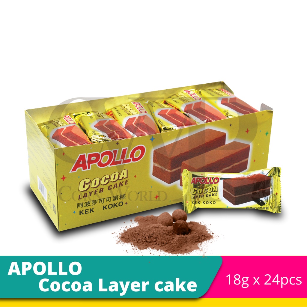 Apollo Chocolate Layer Cake 24s x 18G [HALAL] | Shopee Malaysia
