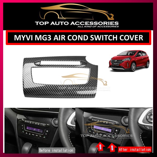 MYVI G3 2018-2024 AIRCOND SWITCH COVER CARBON FIBER / WOOD DESIGN ...