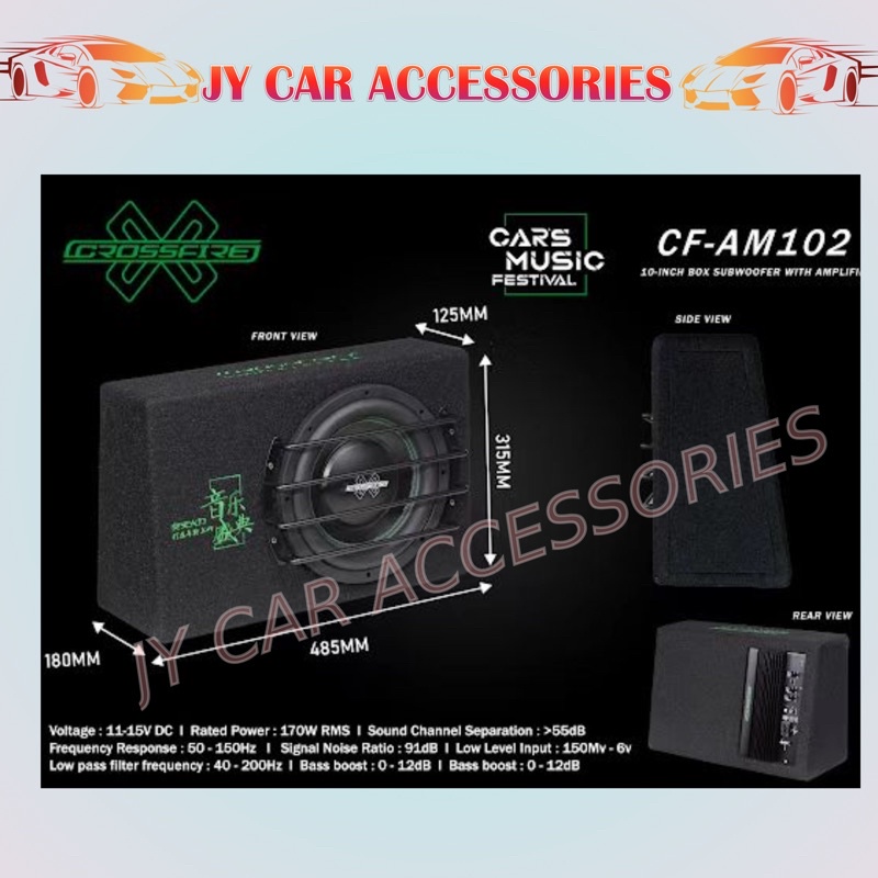 Crossfire CF-AM102 10-Inch Box Subwoofer With Amplifier | Shopee Malaysia