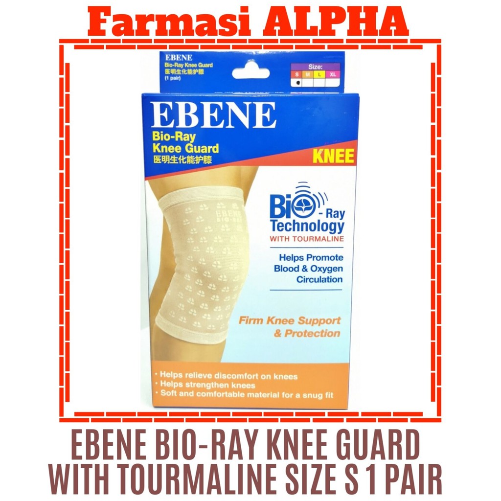 Ebene Bio-Ray Knee Guard With Tourmaline Size (S/M/L/Xl) 1 Pair ...