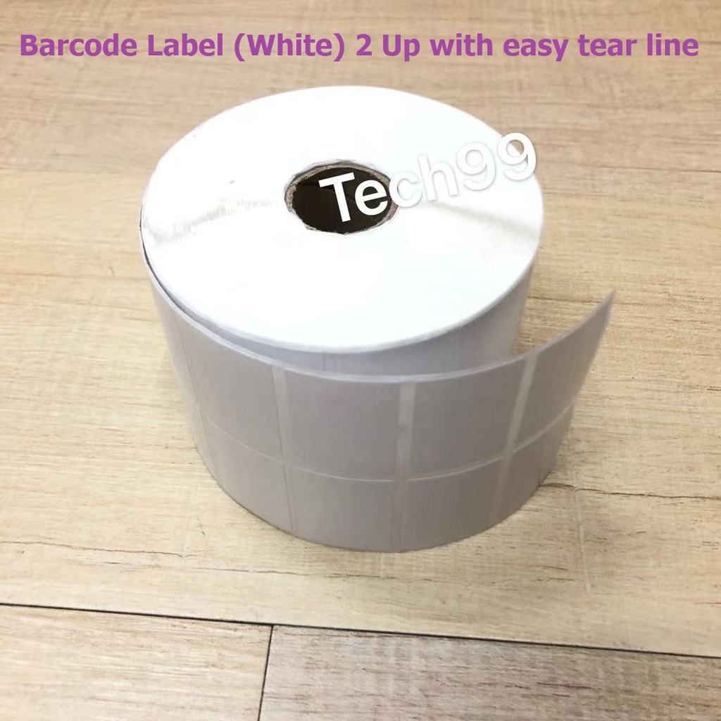 2 UP Barcode White Label (Blank) 4000's Size: 35mm(W) x 25mm(H ...