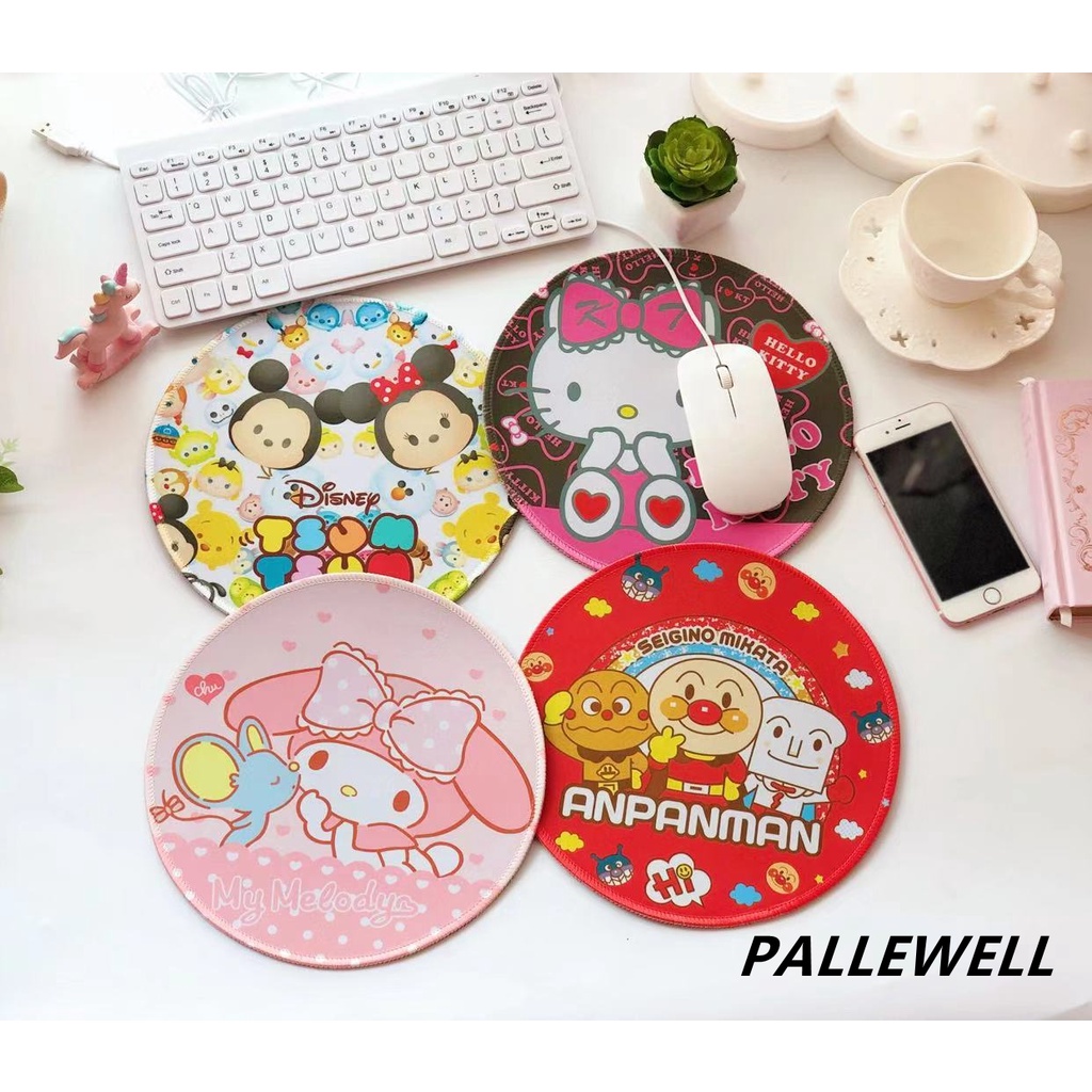 PALLEWELL Cartoon Round PU Mouse Pad#Non-Slip PU Mouse Pad#Home/Office ...