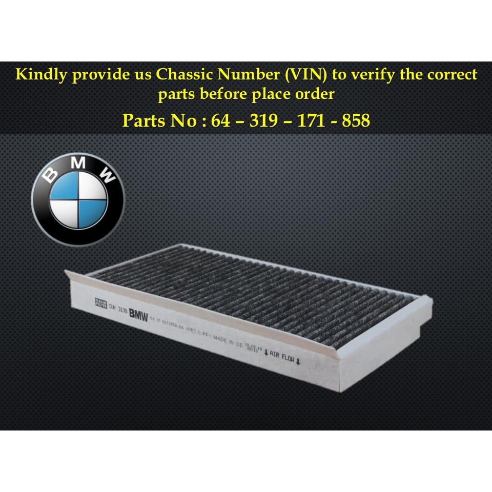 BMW - E60 E61 E63 E64 M54 N52 N54 N55 Cabin Air Filter 64-319-171-858 | Shopee Malaysia
