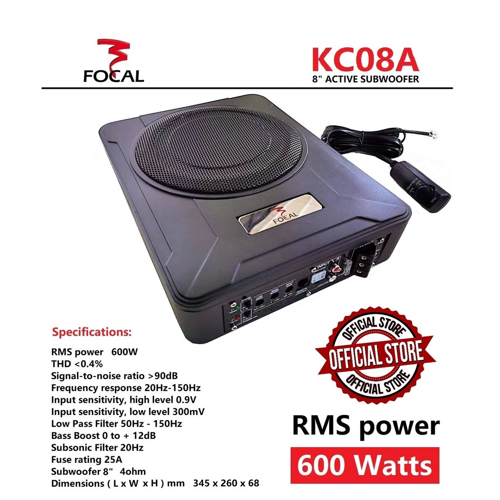 FOCAL KC08A RMS power 600 Watts 8" Active Subwoofer | Shopee Malaysia