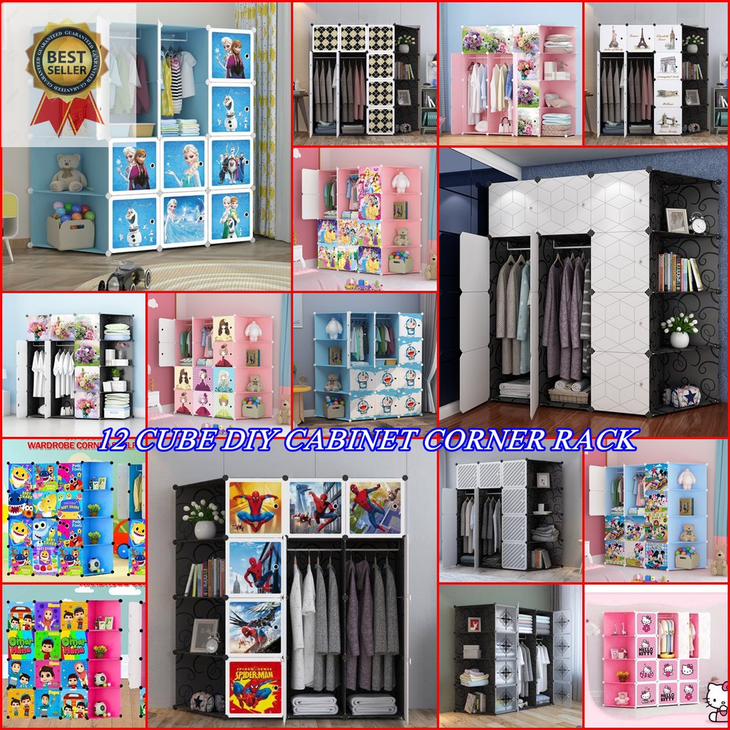 [YEAR END SALES] - READY STOCK ALMARI KARTUN 12 CUBE DIY WARDROBE WITH ...