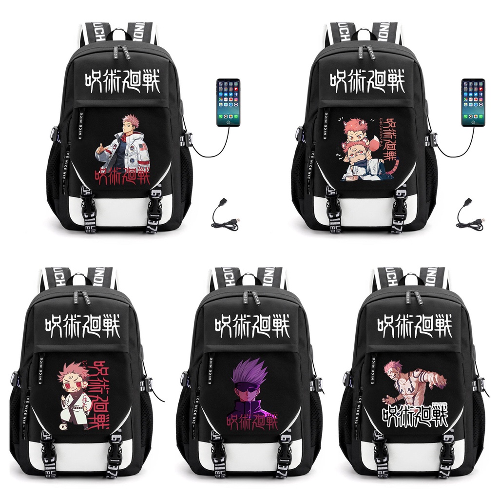 Anime Jujutsu Kaisen Backpack Computer Bag Travel Backpack Men USB ...