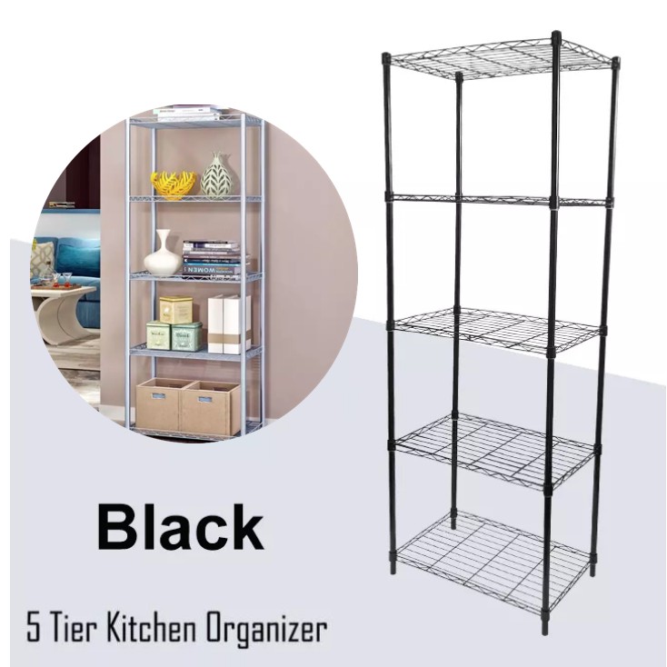 5 Tier Steel Kitchen Rack Multipurpose Rack Dapur Organizer Steel Rack ...