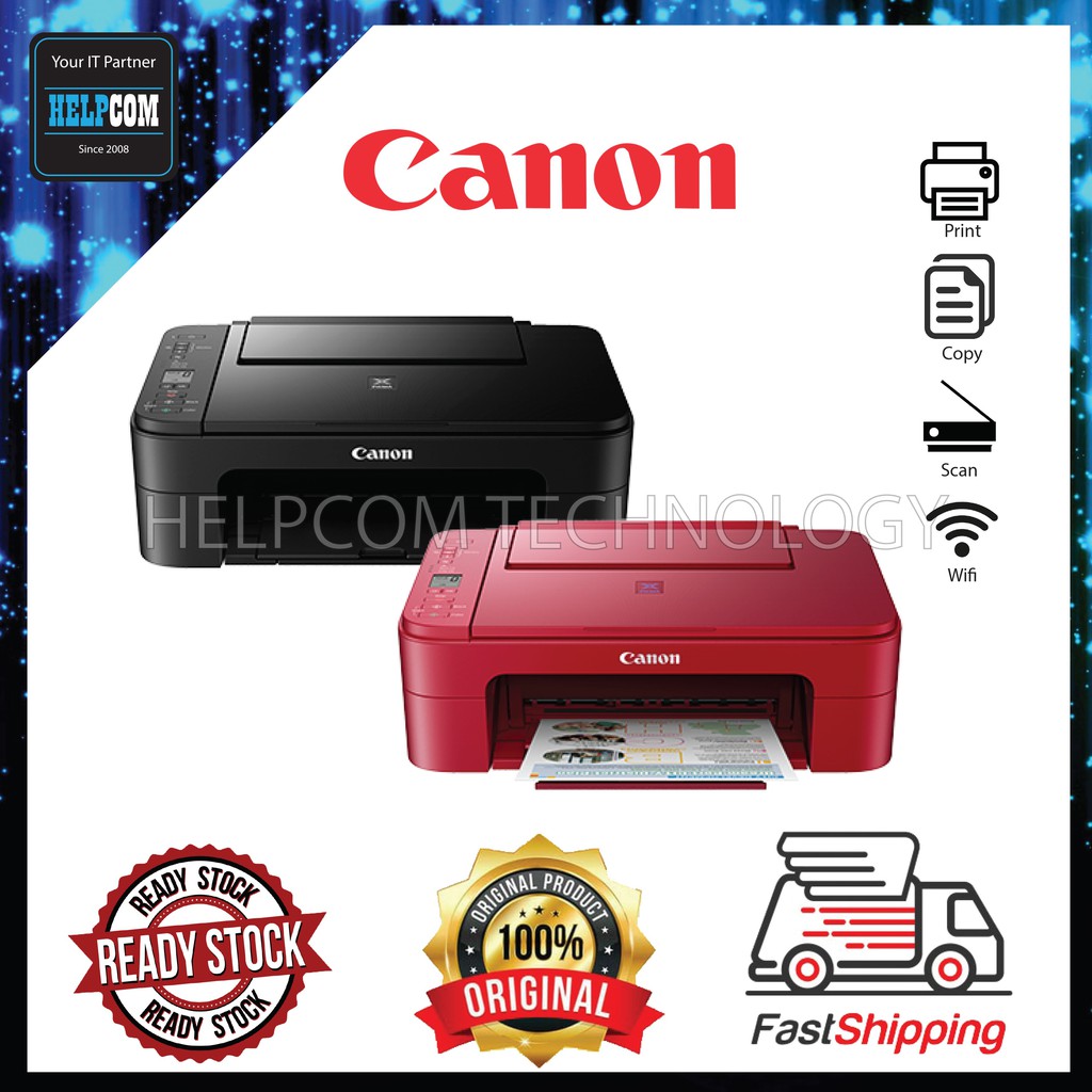 Canon E3370 Pixma Wireless All-in-One Printer (Black / Red) (New! replacement model for E3170 ...