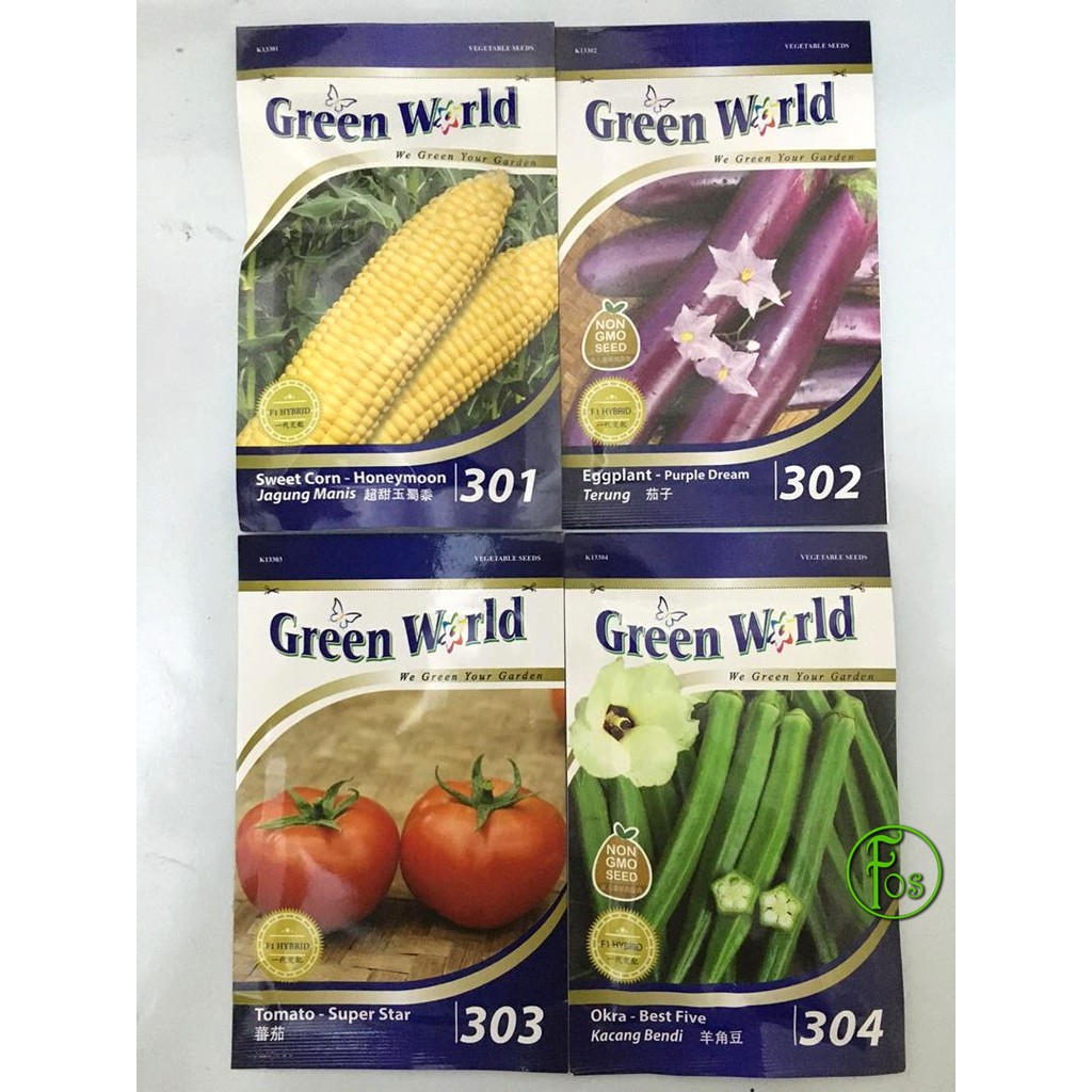 Green World Seed, Biji Benih 301-316, Vegetable, Fruit, Corn, Eggplant ...