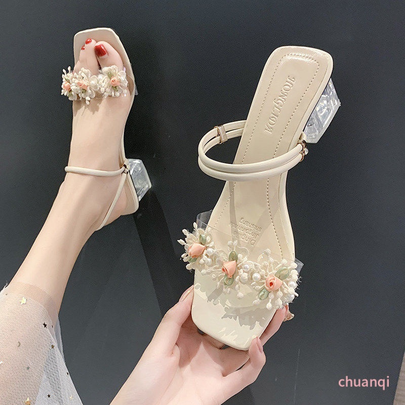 Roman Style Women's Shoes Summer Transparent Sandals New Two-Way High ...